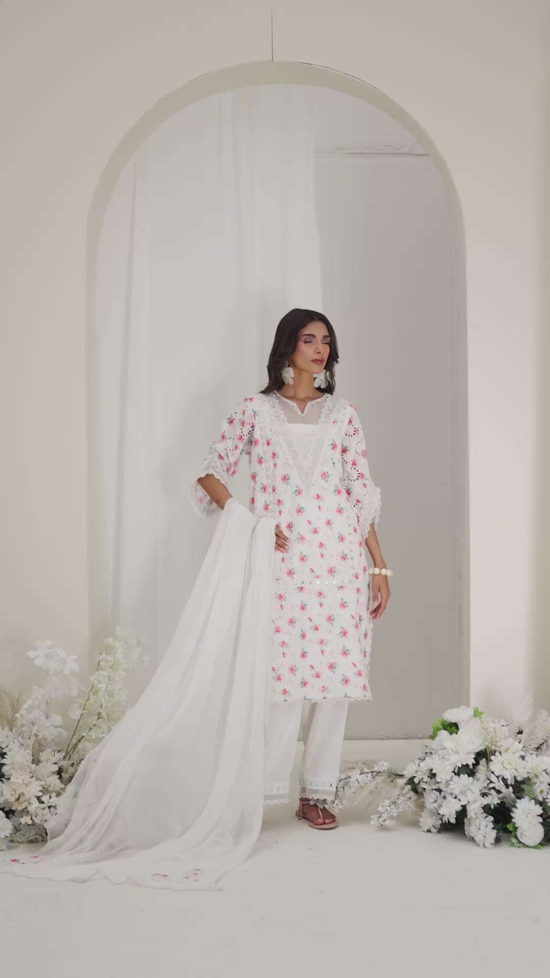 Springtime | Festive Chikankari Lawn Suit with Swarovski– Chic Ophicial
